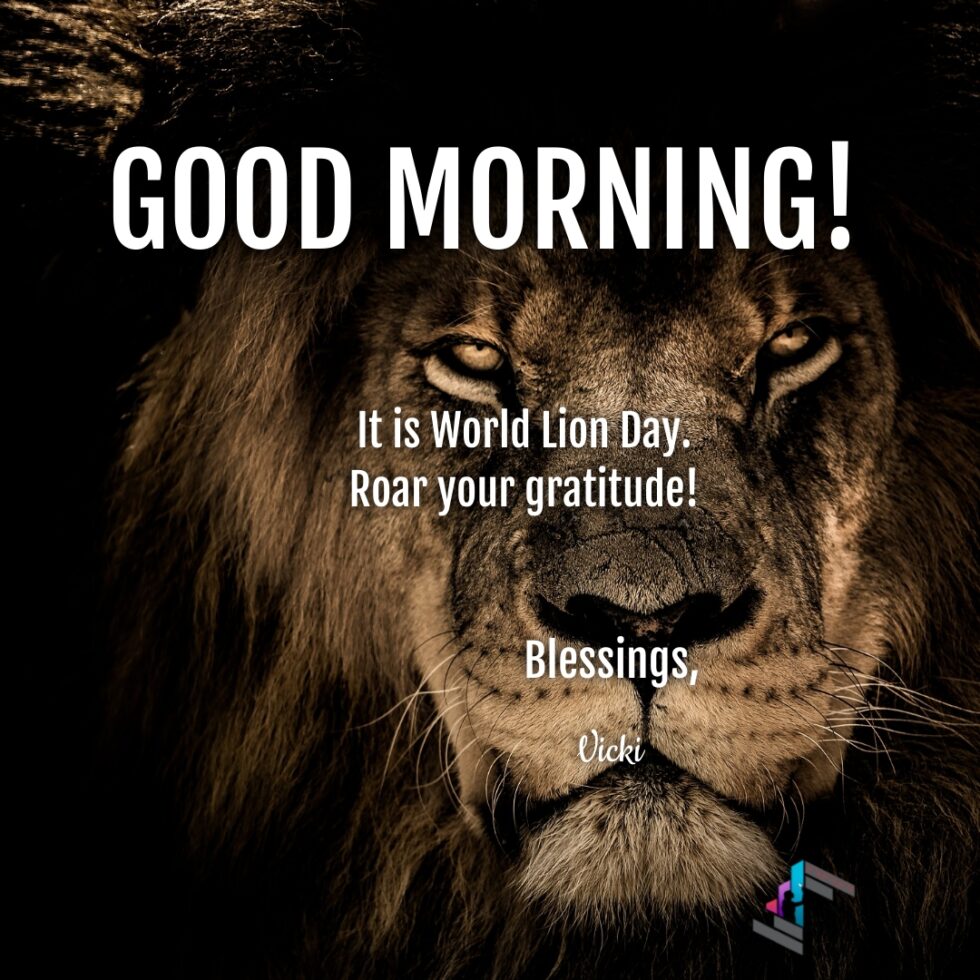 Good Morning: It’s World Lion Day! | Vicki Hinze
